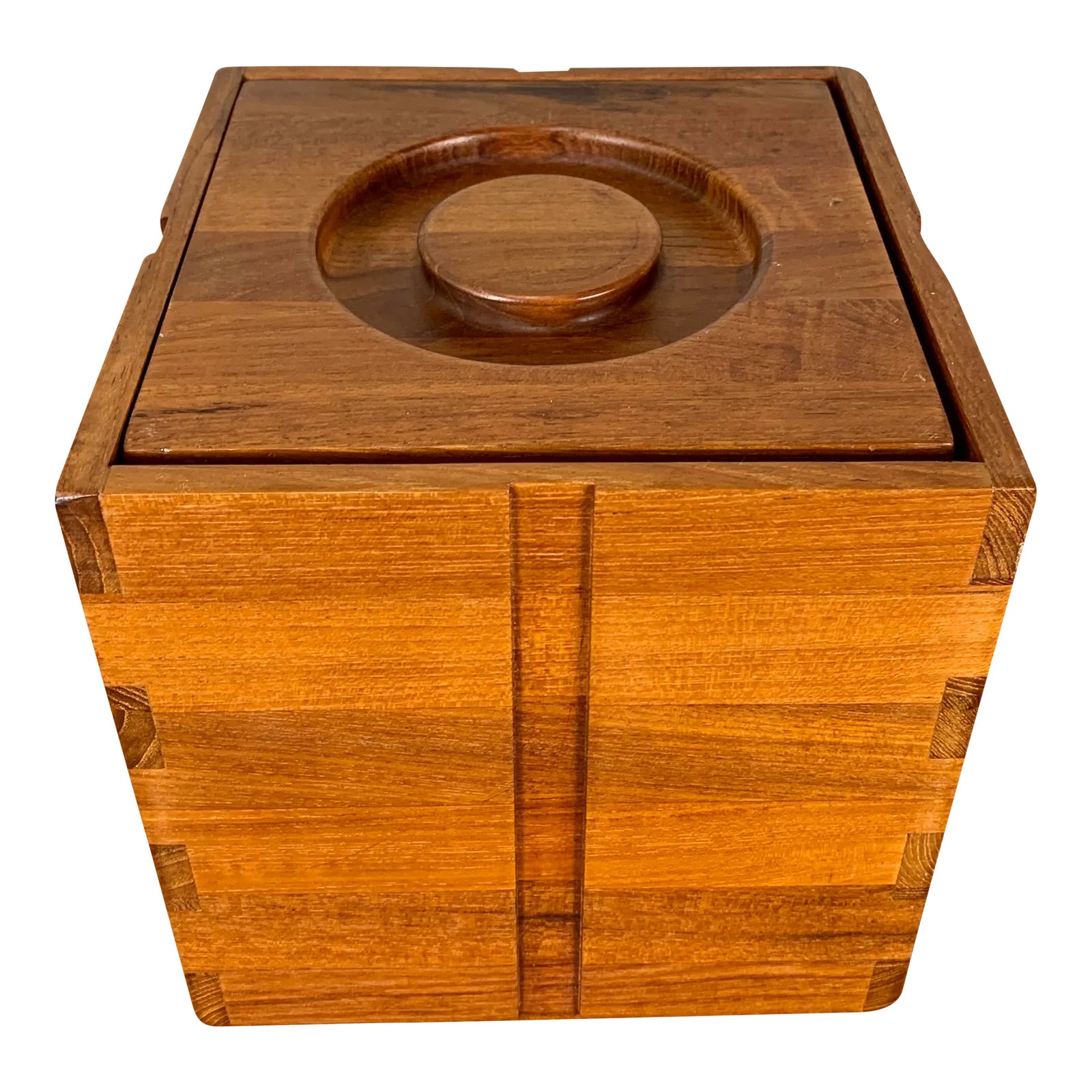 Solid Teak Ice Bucket by Kalmar | Chairish