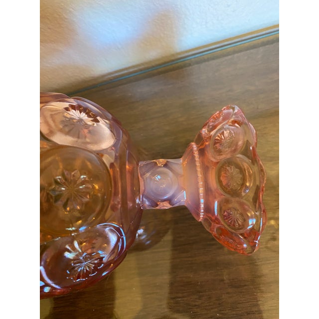 Vintage l.e. Smith Moon and Star Pink Opalescent Compote Pedestal Candy ...