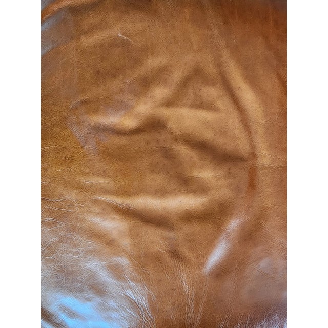 Lewis Mittman Genuine Leather Carved Wood St Laurent Fauteuil Accent ...