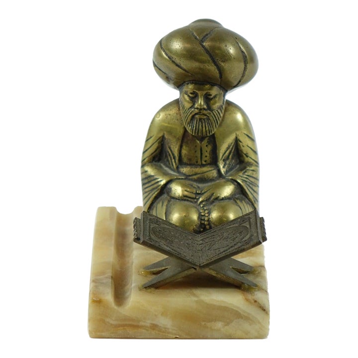 Turkish Ottoman Figurine With Marble Base | Chairish