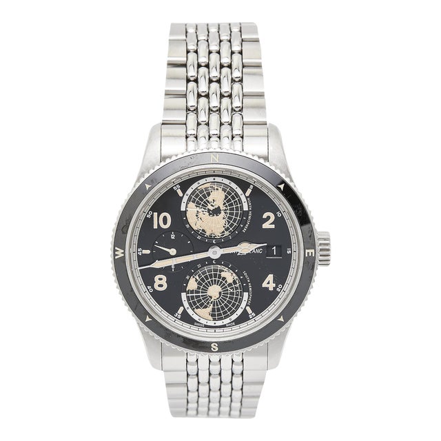 Montblanc Black Stainless Steel Geosphere 125872 Men's Wristwatch 42 Mm ...