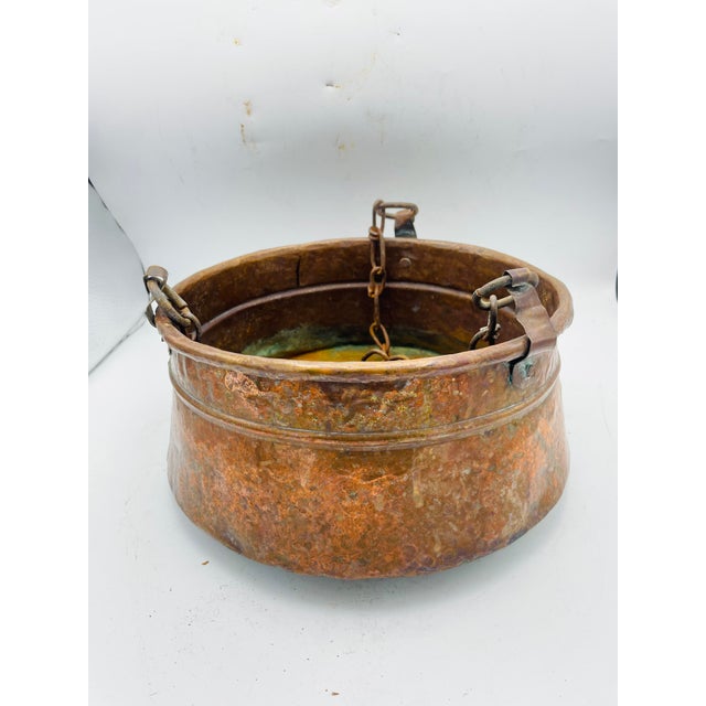 Antique Hanging Copper Pot / Planter | Chairish