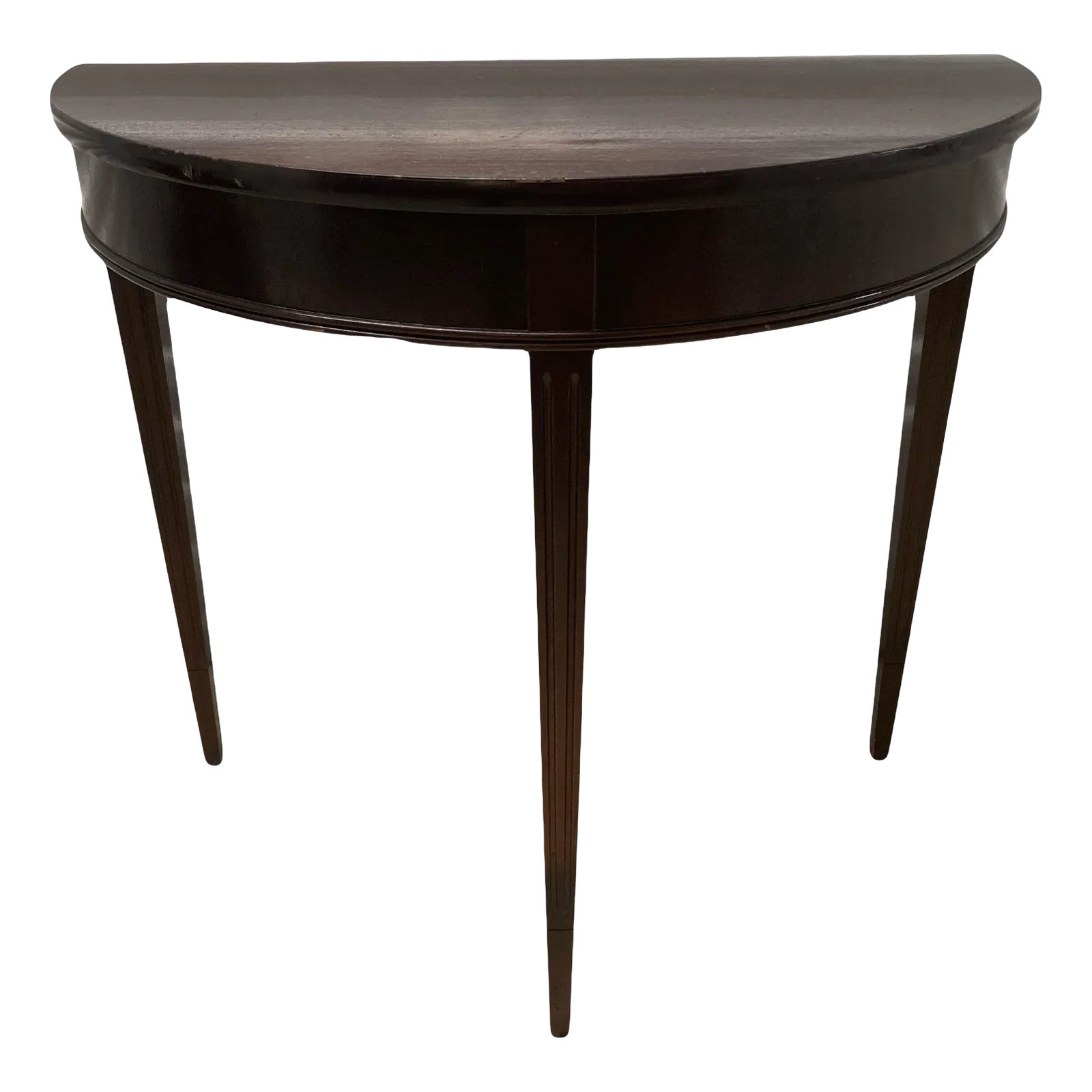 Early 20th Century Brandt Mahogany Demi-Lune Hall Table With Fluted and ...