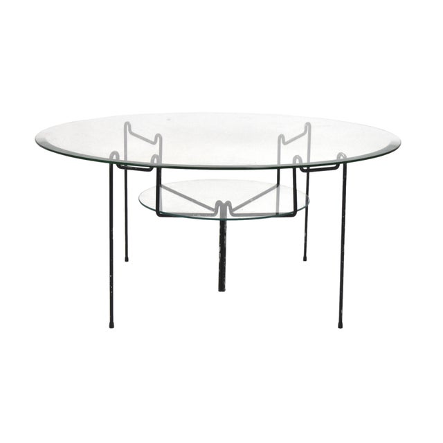 Mid 20th Century Vintage Modern Industrial Four Leg Metal Coffee Table ...