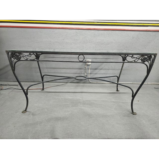 Vintage Wrought Iron Glass Top Salterini Dining Table Chairish