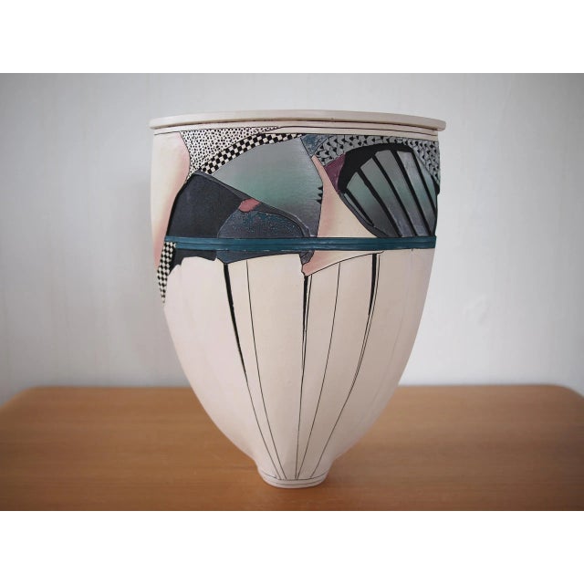 Vintage Abstract Postmodern Ceramic Vase | Chairish