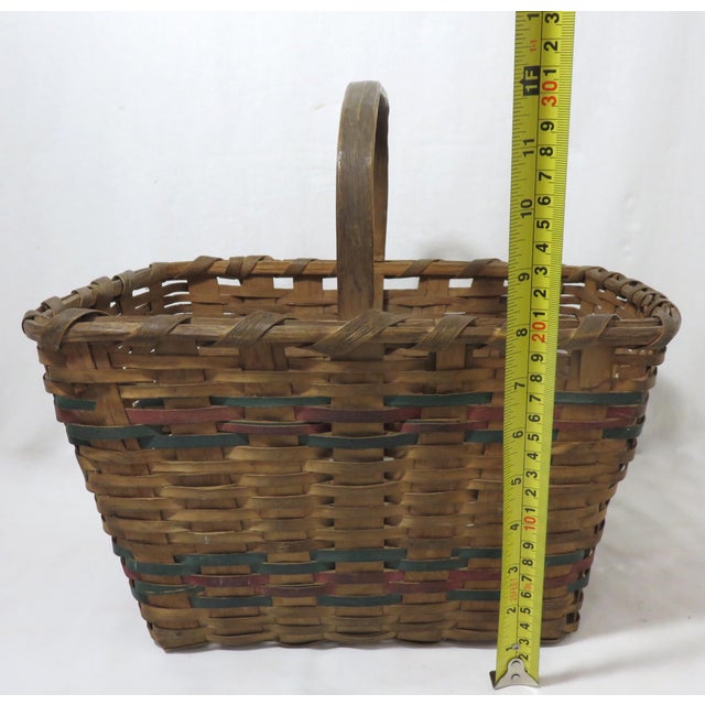 Antique Rustic American Primitive Hand Woven Basket | Chairish