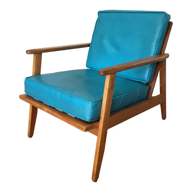 Mid Century Danish Modern of Gardner Turquoise Arm Chair Seating