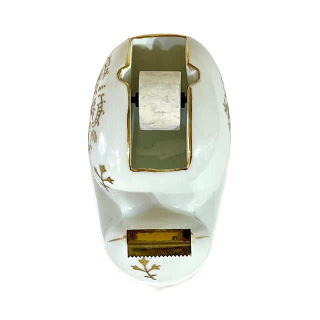 Vintage Hollywood Regency Style Ceramic Gilt Painted Tape Dispenser ...