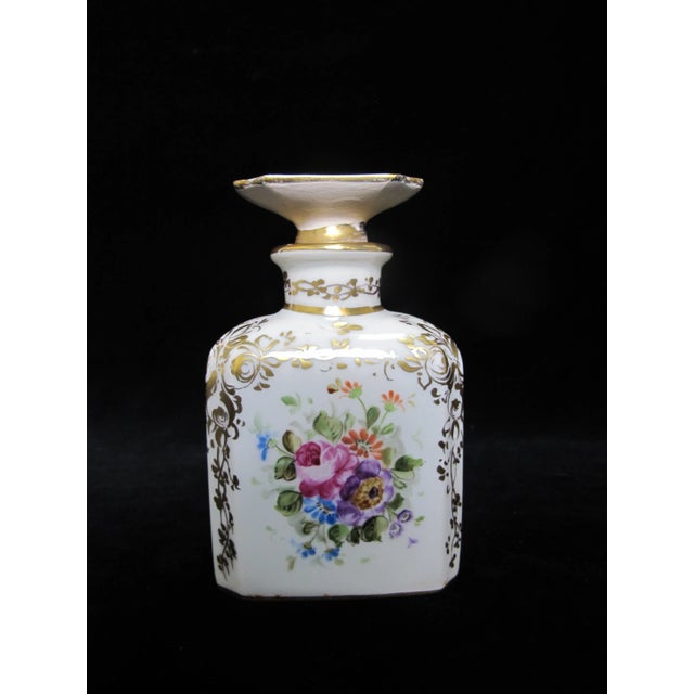 French Sevres Hand Painted Porcelain Flower Gold Gilt Perfume Bottle ...