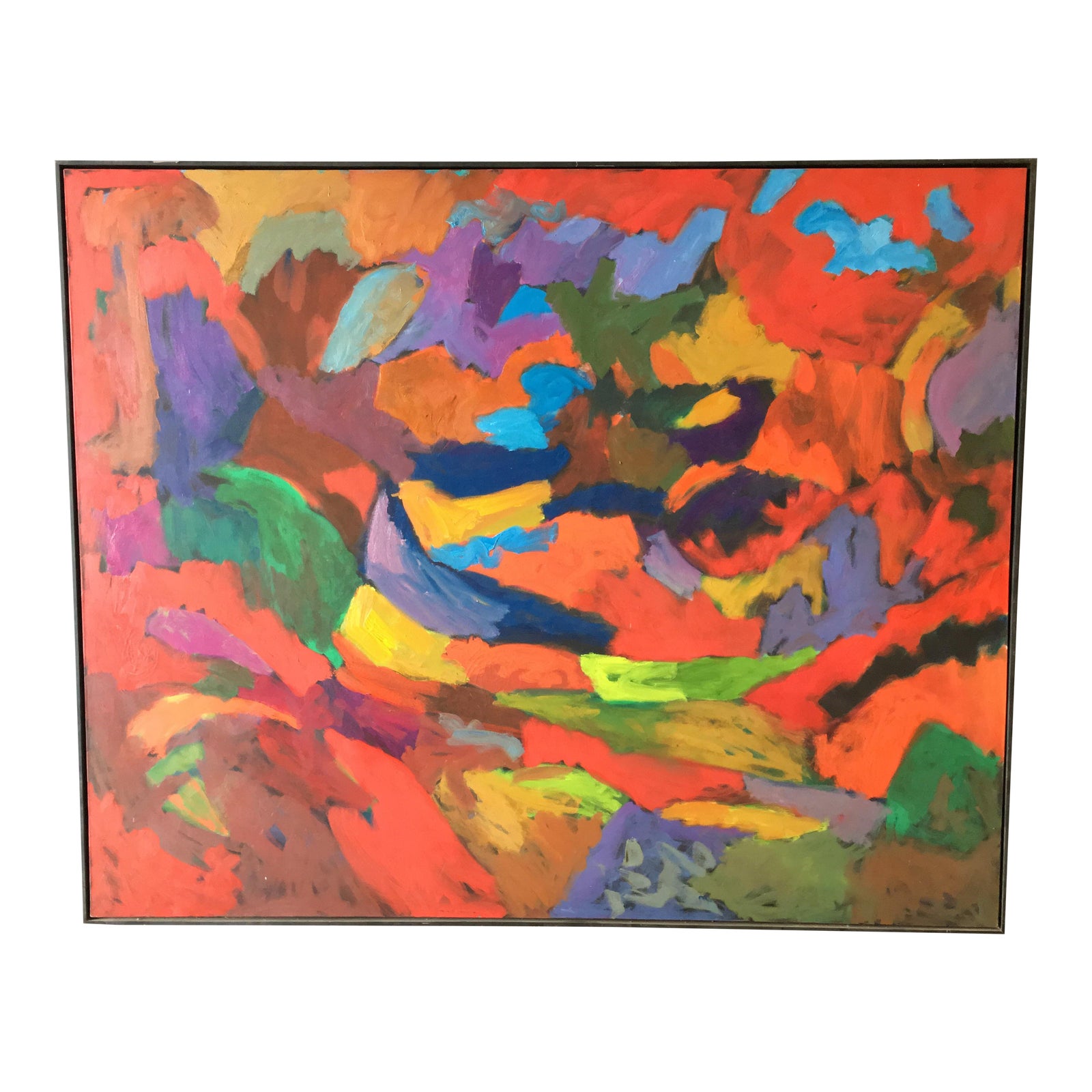 Abstract Geometric Landscape Painting by Stephen Brophy | Chairish