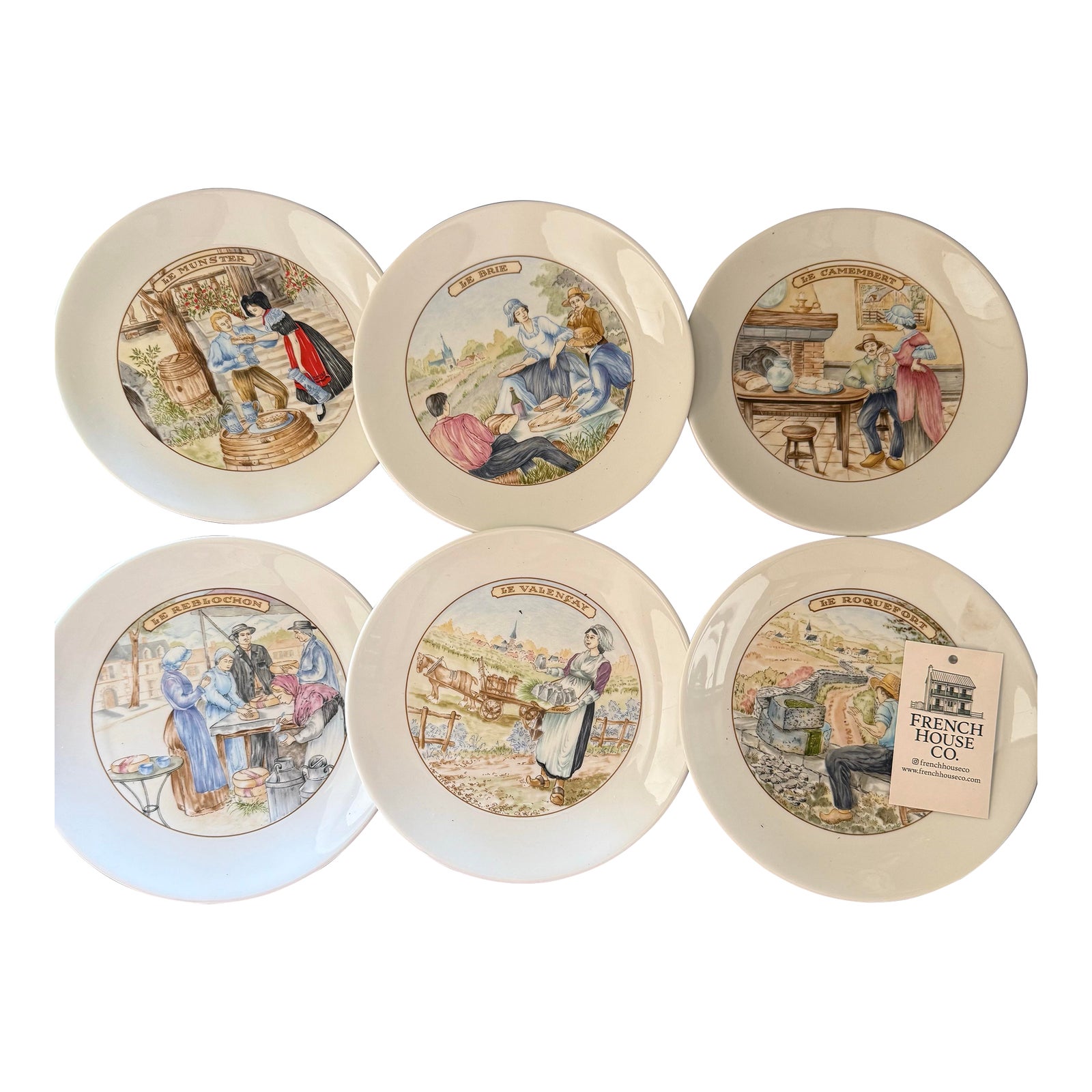Vintage French Limoges Apilco Cheese Plates | Chairish