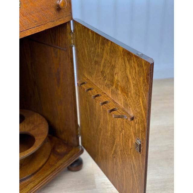 Antique Traditional Quartersawn Oak Liquor Bar Cellarette Cabinet ...