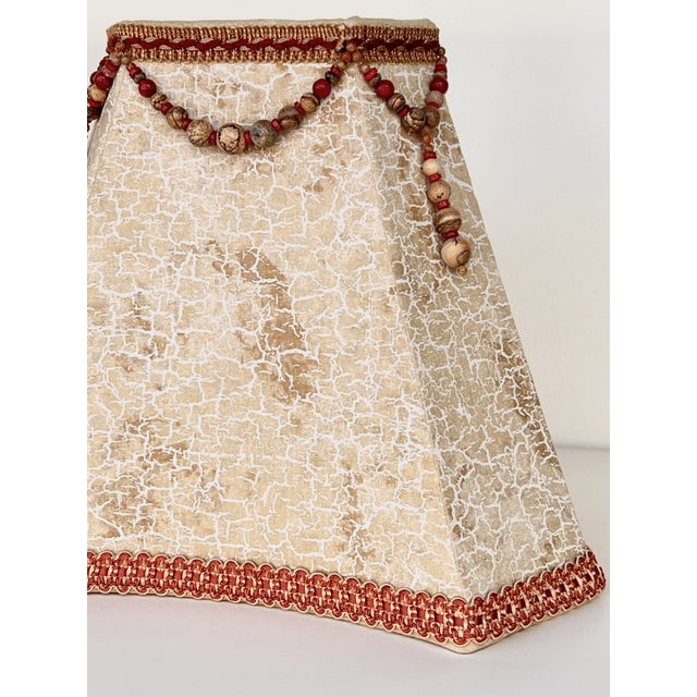 Custom Pagoda Lamp Shades With Wooden Beads-A Pair | Chairish