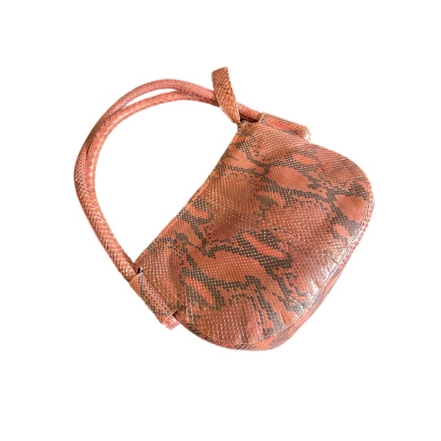 1990s Gianni Versace Iridescent Pink Python Two Strap Shoulder Bag ...