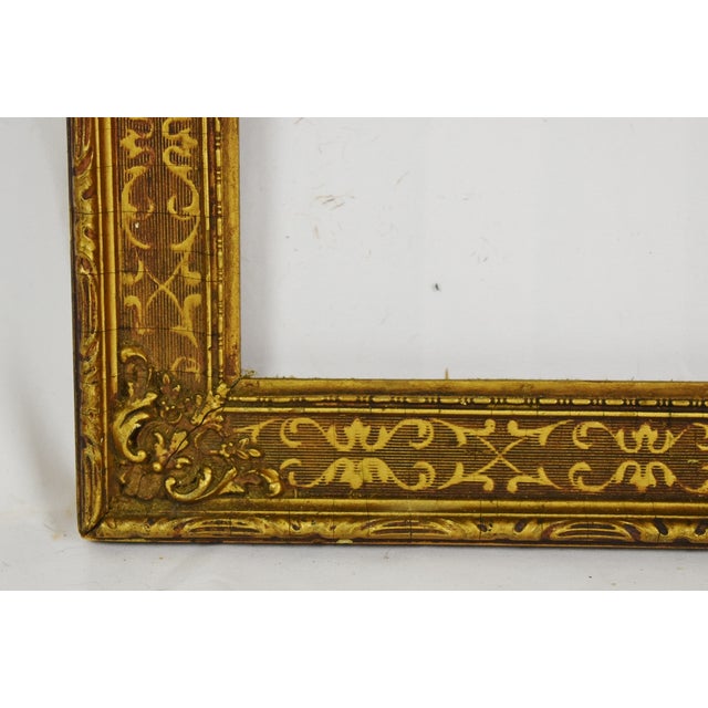 Antique Gold Gilt Wood Frame W/ Ribbon Topper | Chairish