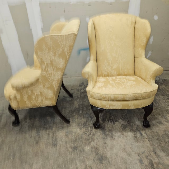 Pair of Colonial Williamsburg Wingback Chairs by Stickley | Chairish