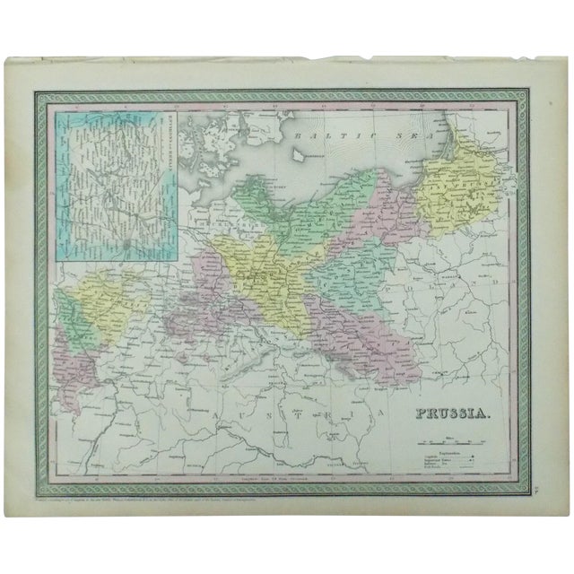 Map of Prussia & Berlin by Cowperthwait, 1850 | Chairish