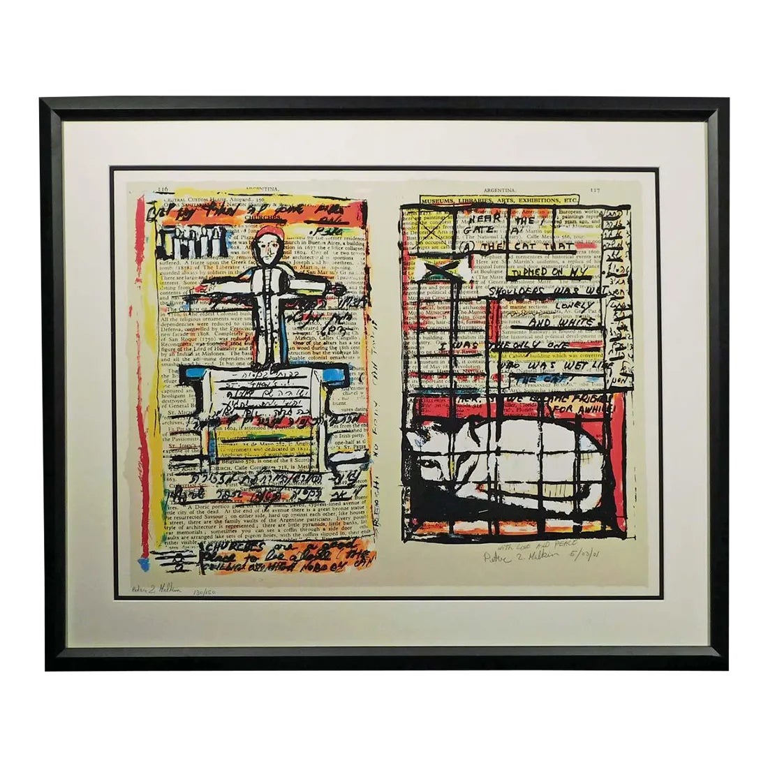 1990s Peter Malkin "With Love and Peace" Hand Signed Lithograph With ...