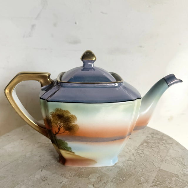 Vintage Japanese Noritake Porcelain Tea Pot | Chairish