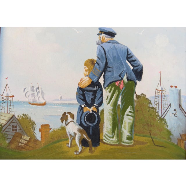 Original C. Manuel Oil on Board Featuring a Harbor Scene | Chairish