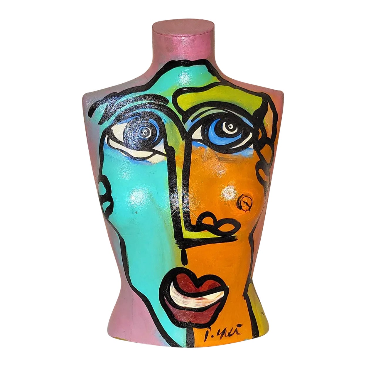 Peter Keils Hand Painted and Signed Bust | Chairish