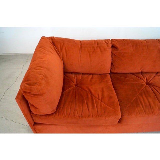 Vintage Mid-Century Modern Rust Orange Selig Lounge Sofa | Chairish