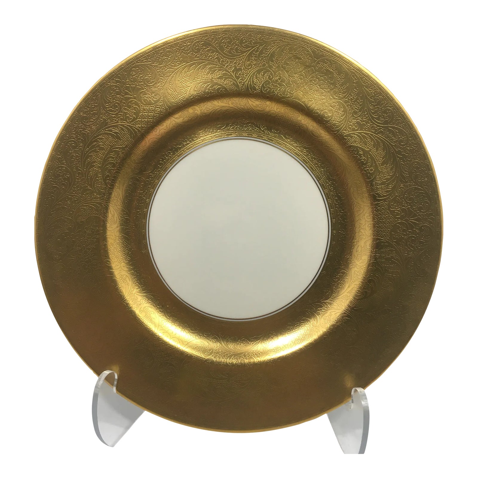Vintage Pickard China Dinner Plate or Charger With 24k Gold Heavy ...