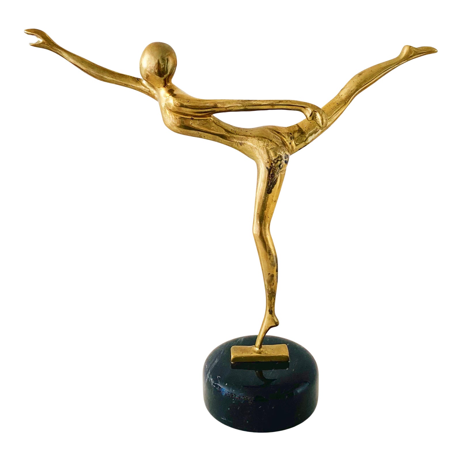 Brass Dancing Figure Sculpture | Chairish
