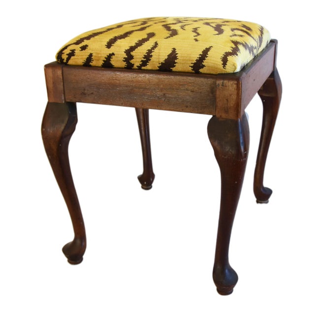 Custom Italian Scalamandré Le Tigre Tiger Velvet Upholstered Bench ...