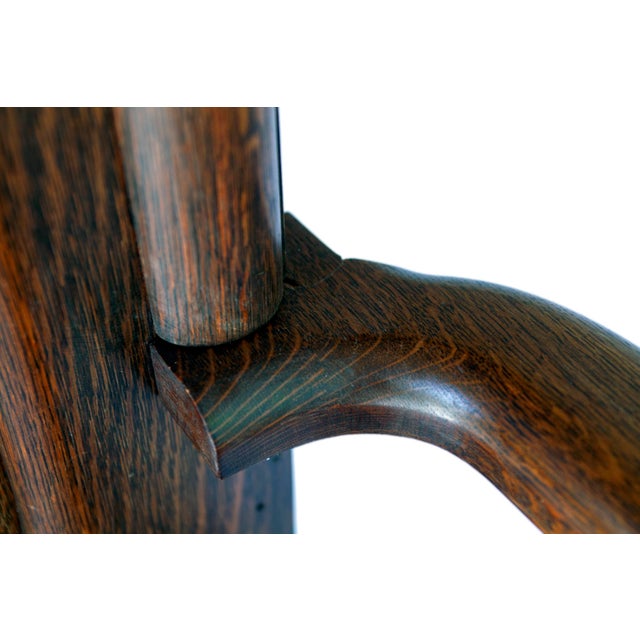 Vintage Deco Oakwood Hall Tree With Mirror & 4 Hooks | Chairish