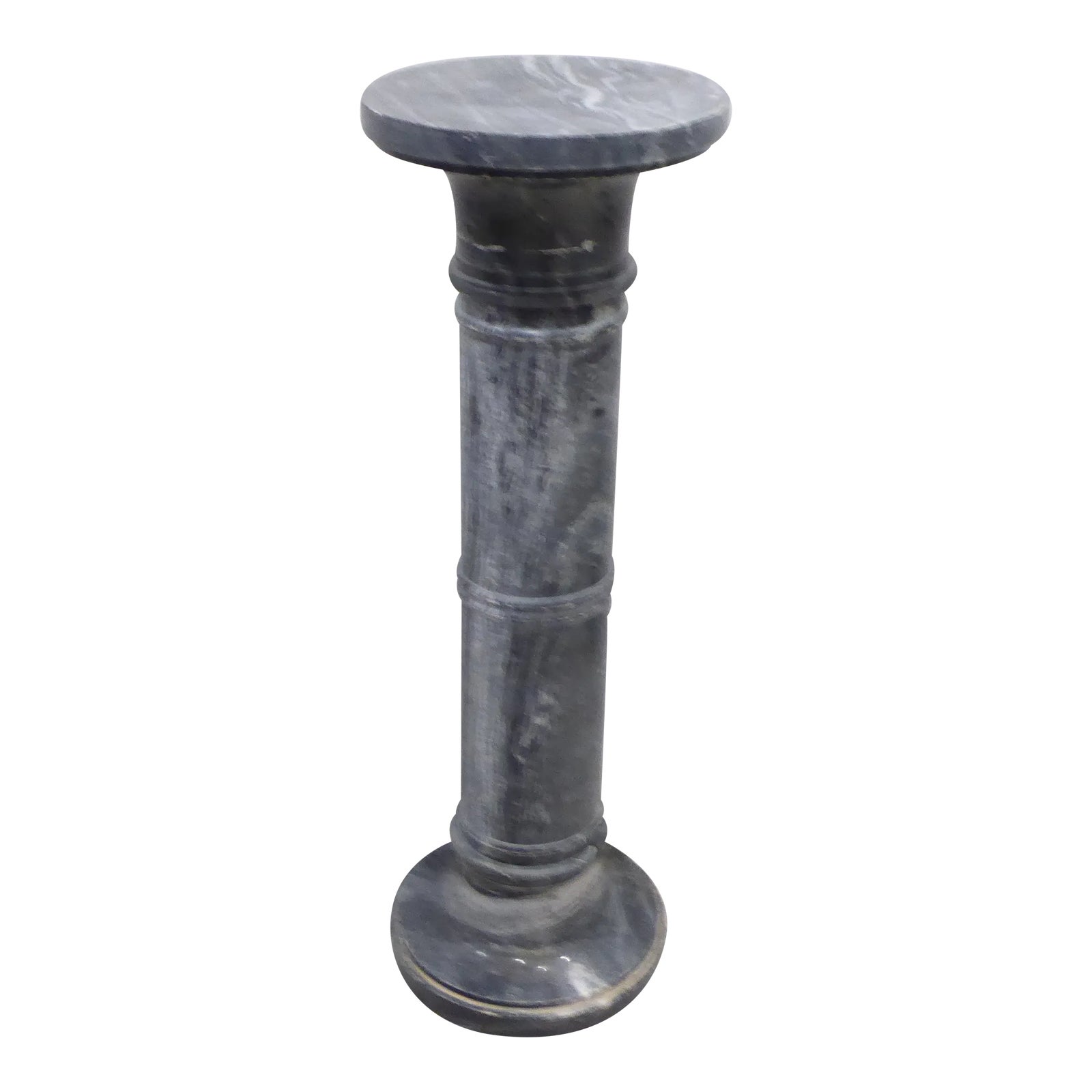 Vintage Gray Neoclassical Style Marble Column | Chairish