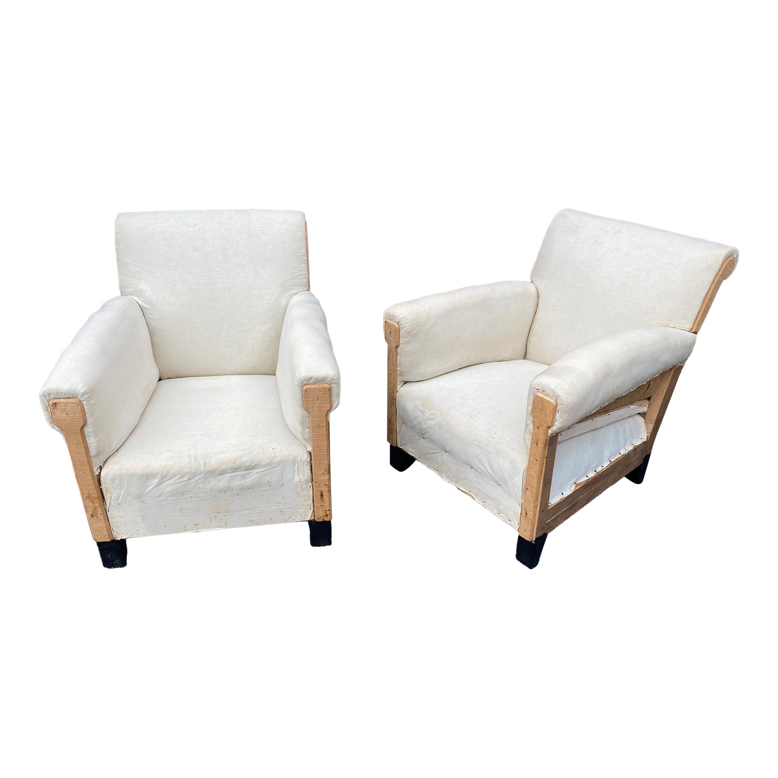 Pair of Small Scale 1950s French Mid Century Modern Club Chairs in ...