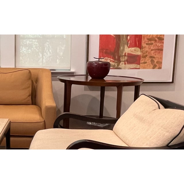 Large Round Two-Tier Side Table | Chairish