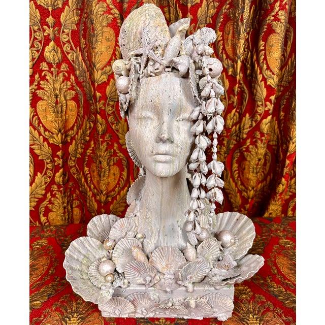 Contemporary Female Bust of Undersea Queen Encrusted in Seashells ...