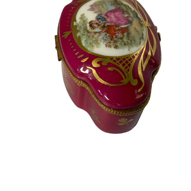 Limoge Hand-Painted Trinket Box | Chairish