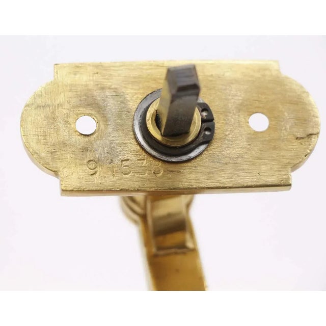 Mid 20th Century French Gilded Brass Dummy Lever Door Handle Set | Chairish