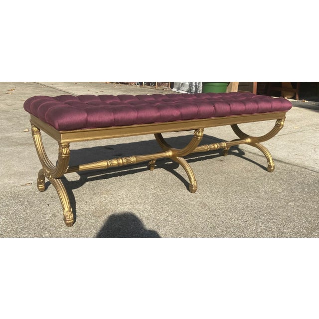 19th Century French Louis XVI Style Upholstered Bench | Chairish