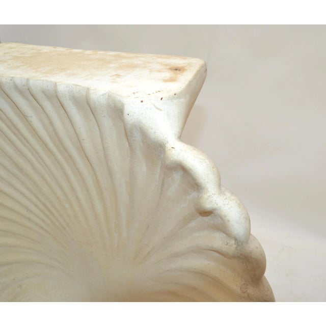 1 of 2 Mid-Century Modern Nautical Hand-Carved Concrete Sea Shell ...