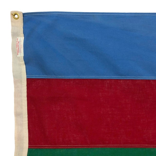 Vintage Cotton Multicolor Striped Flag | Chairish