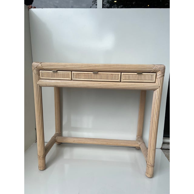 Vintage Coastal Writing Desk/Console | Chairish