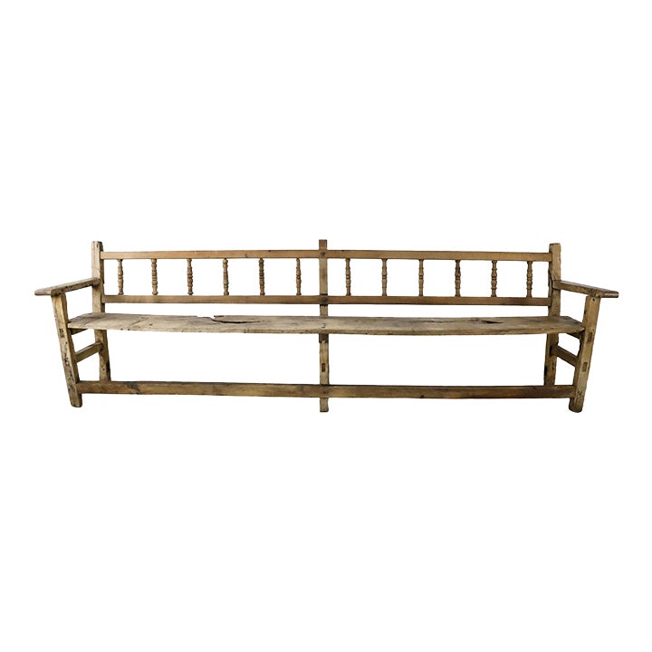 Early 19th Century Giant Colonial Church Bench | Chairish