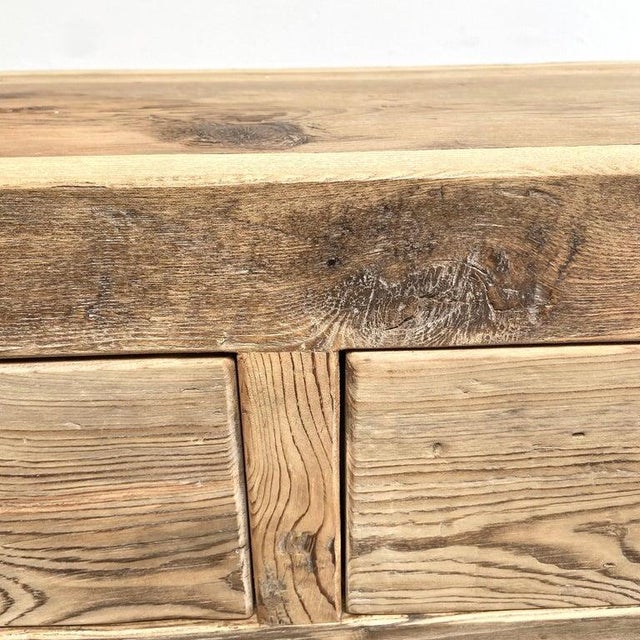Reclaimed Elm Wood 2 Drawer Console Table | Chairish