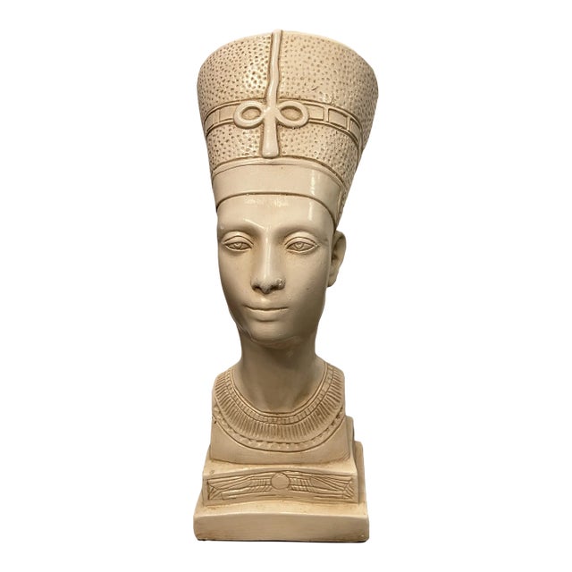 1980’s Egyptian Revival Large Bust Statue of Nefertiti | Chairish