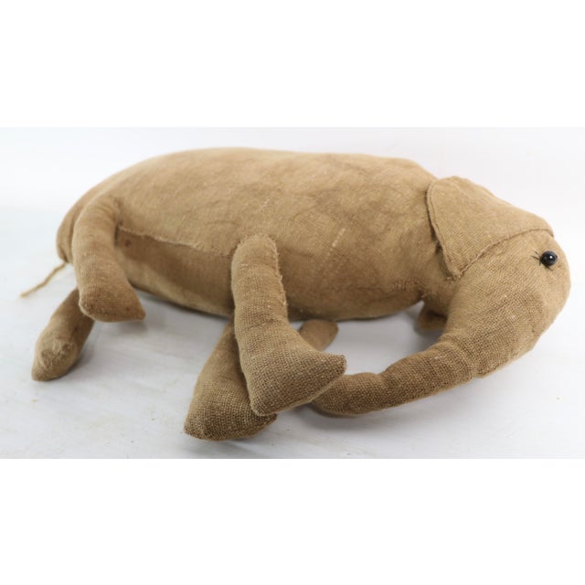 Folky Stuffed Animal, Elephant in Burlap | Chairish