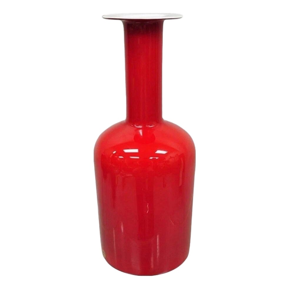 Vintage Mid Century Modern Gulvase by Otto Brauer Holmegaard Red Art ...