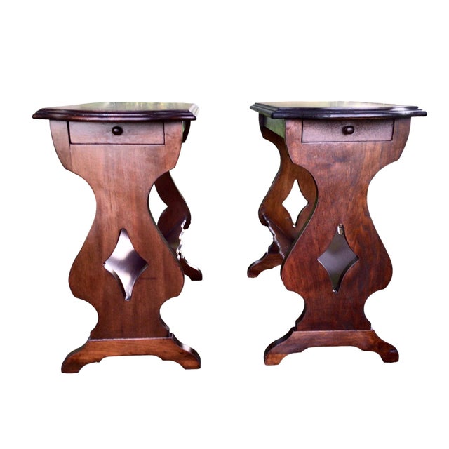 1950s Pair of Cigar Tables With Pull Out Ashtray Shelf and Brass ...