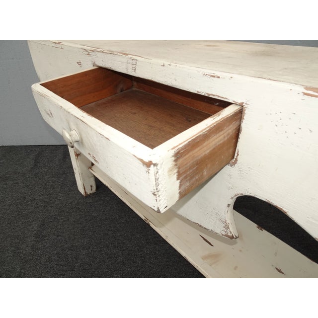 Vintage French Country Farmhouse Chic Off White Console Table W ...