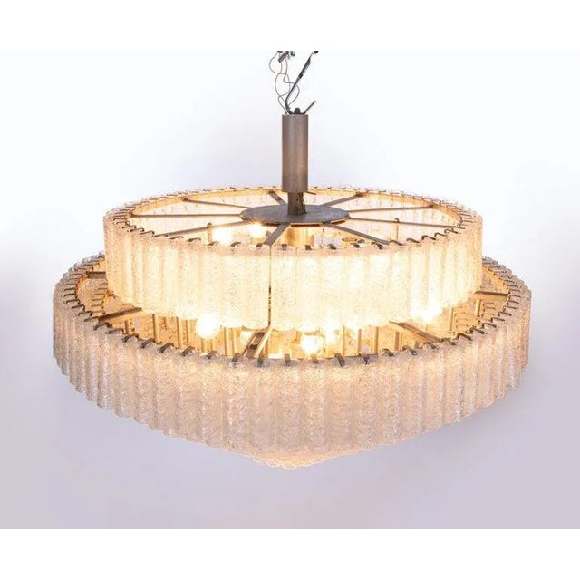 1960 Large German Doria 465 Murano Glass Tube Ballroom Chandelier ...