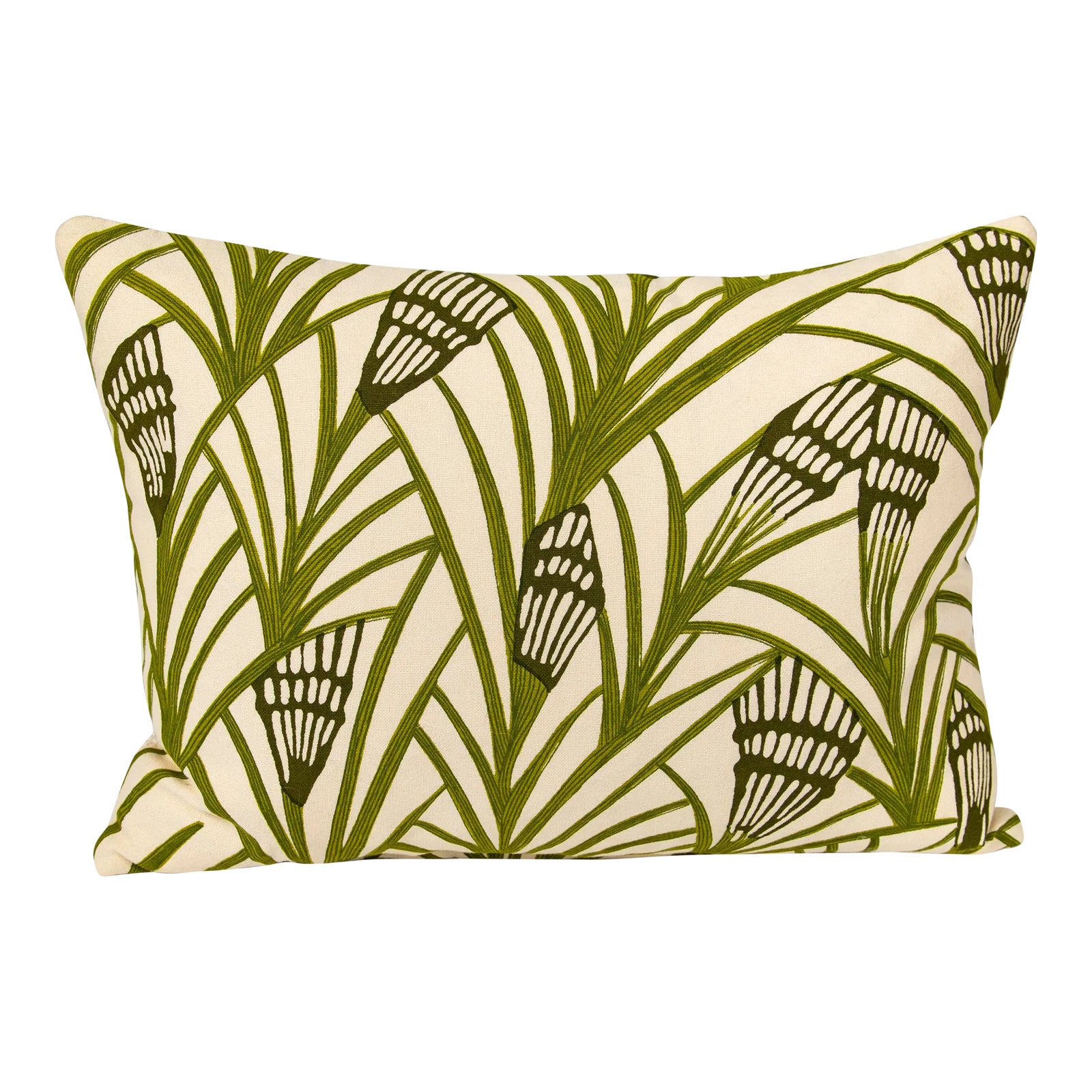 Small Green Leaf + Chevron Pillow | Chairish